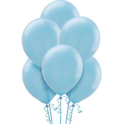 Light Blue Pack 25 Latex Party Baby Shower Balloons 30cm Round Helium ...