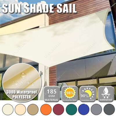 Heavy Duty Shade Sail Sun Canopy Outdoor Garden Awning Cloth UV Block ...