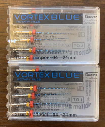 2 pk 21mm .04 Asst Vortex Blue Rotary Files Dentsply Tulsa Dental Root ...