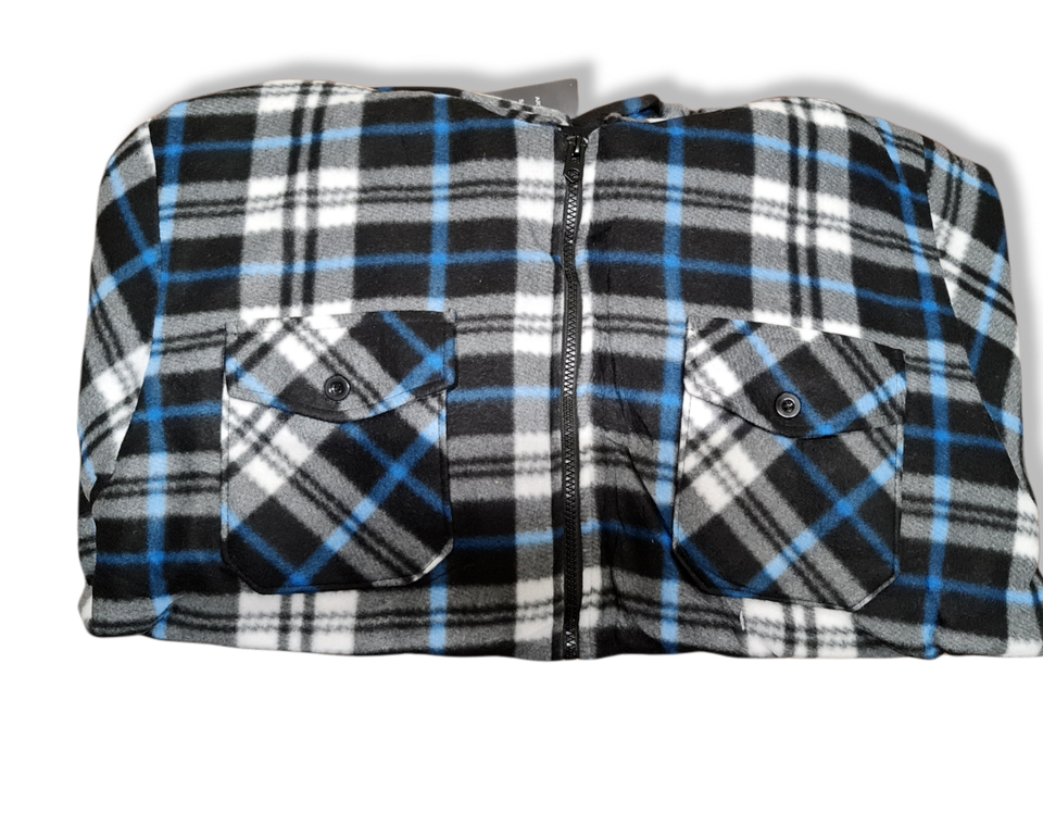 Mens Padded Shirt Sherpa Fur Lined Lumberjack top Flannel Work Jacket ...