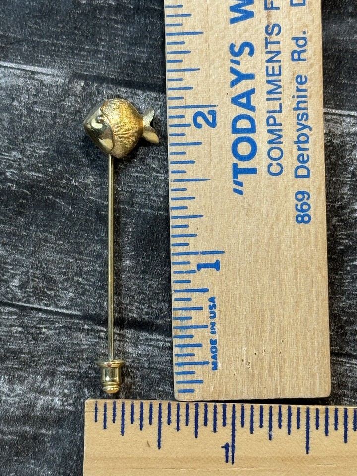 Vintage Tropical Fish Gold Tone Lapel Stick Pin Unisex Collectible | eBay
