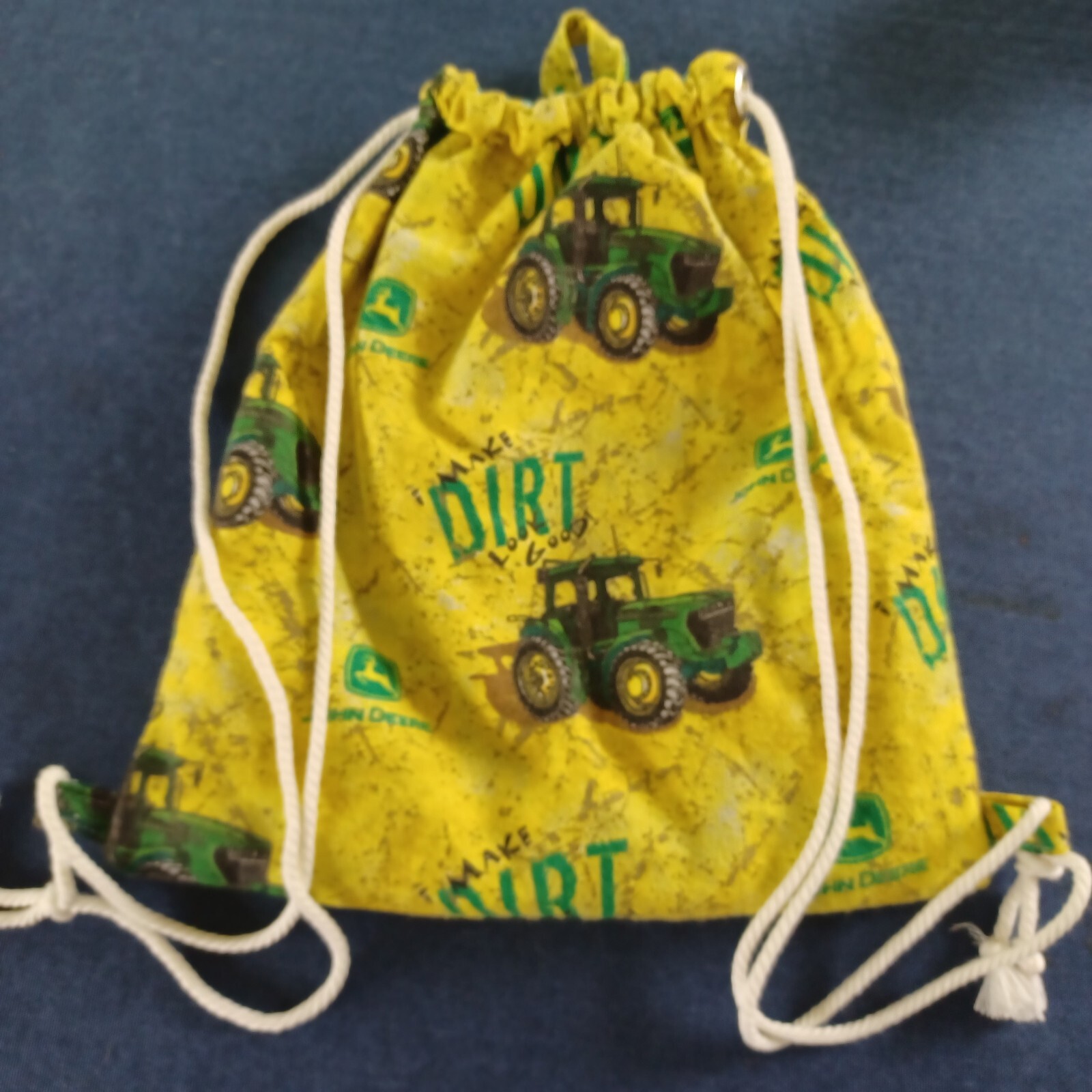 John Deere "Make Dirt Look Good" Drawstring Backpack School Handmade | eBay