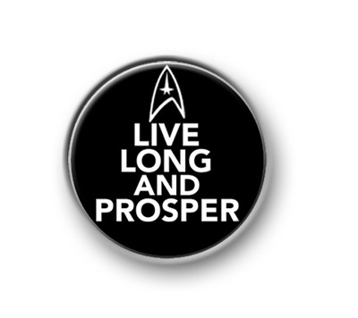 LIVE LONG AND PROSPER / 1” / 25mm pin button / badge / Star Trek ...