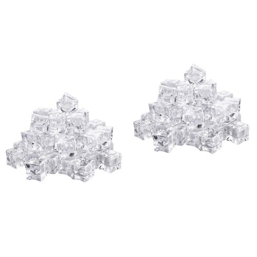 2 Pieces Fake Ice Cube Decoration Shaped Decorations Artificial Cubes ...