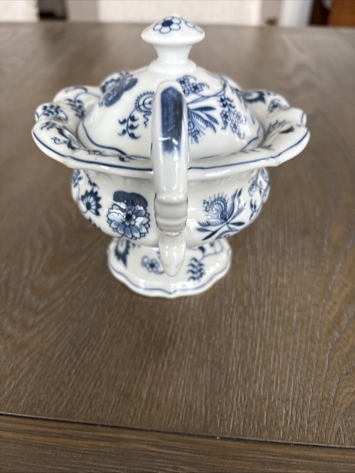 Blue Danube Onion Japan Condiment Mayonnaise Server w Lid Banner Stamp ...