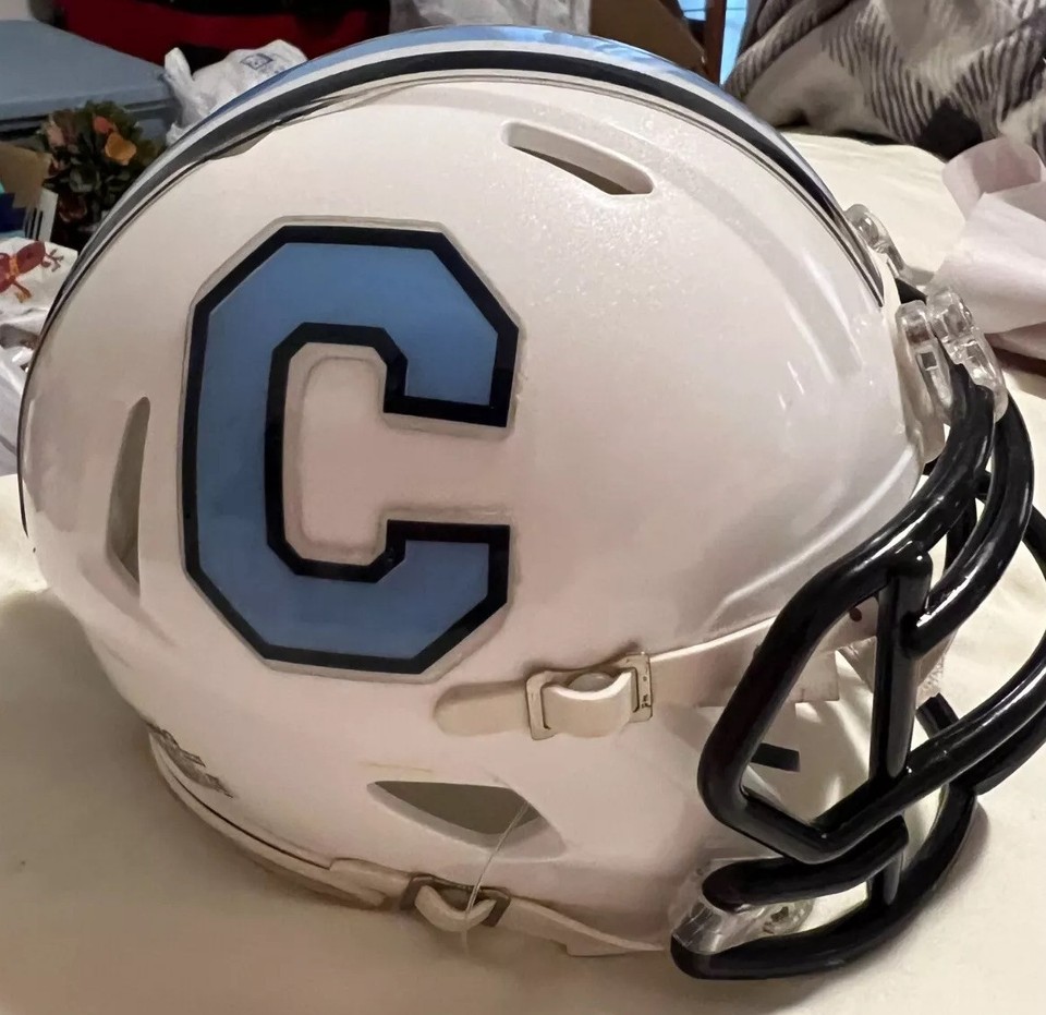 Riddell White Citadel Bulldogs NCAA Youth Football Helmet Black Face ...