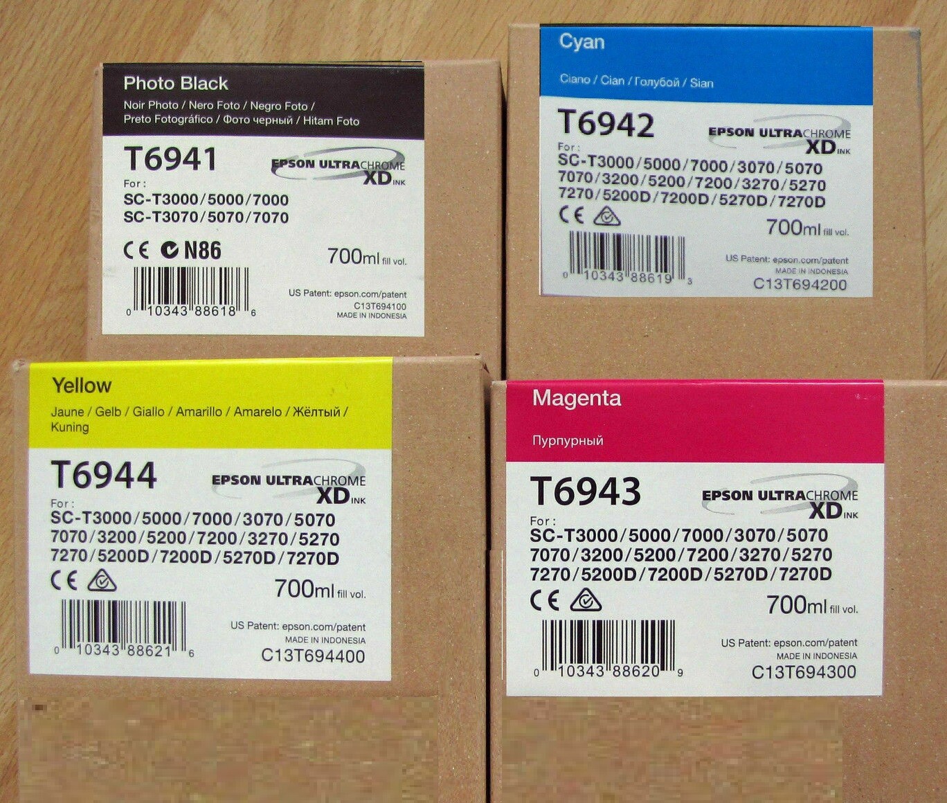 4x Original Ink Epson SC-T3000 SC-T5000 SC-T7000 / T6941 T6942 T6943 ...