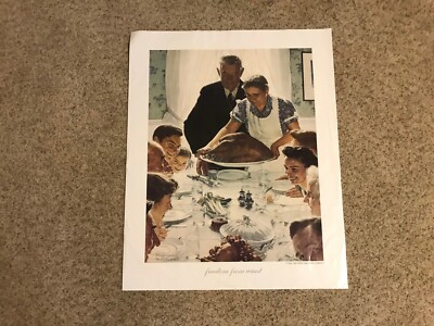 C1943 Norman Rockwell WW2 Four Freedoms Print "Freedom from want ...