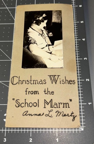 1930 School Marm TEACHER Christmas Card Woman Vintage Snapshot PHOTO | eBay