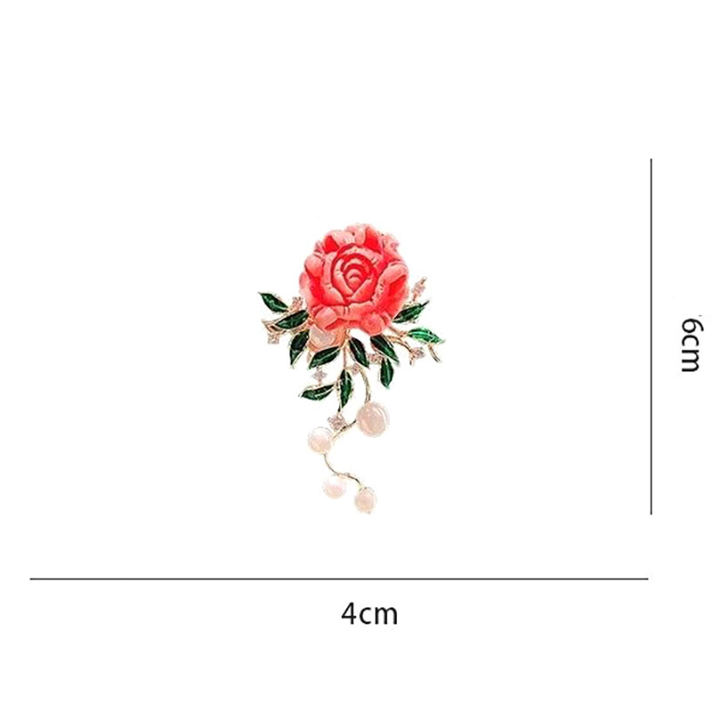 Chinese Style Peony Crystal Brooches Pins Luxury Vintage Pearl Flower ...