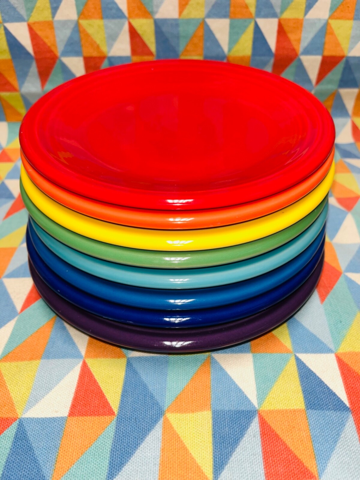NEW FIESTA set 8 SALAD APPETIZER PLATES RAINBOW MIX 7.25" FIESTAWARE ...