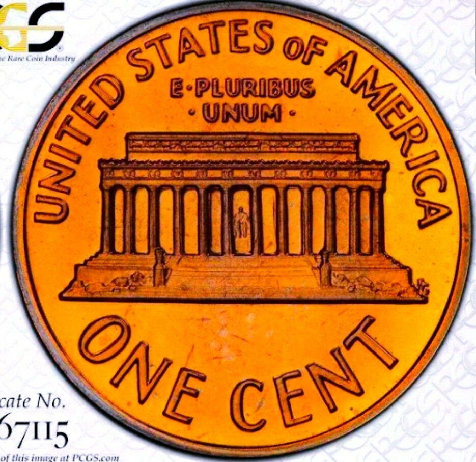 1969 S PR67++ RED LINCOLN PENNY CENT *PROOF/RAINBOW TONING. TRUE VIEW ...