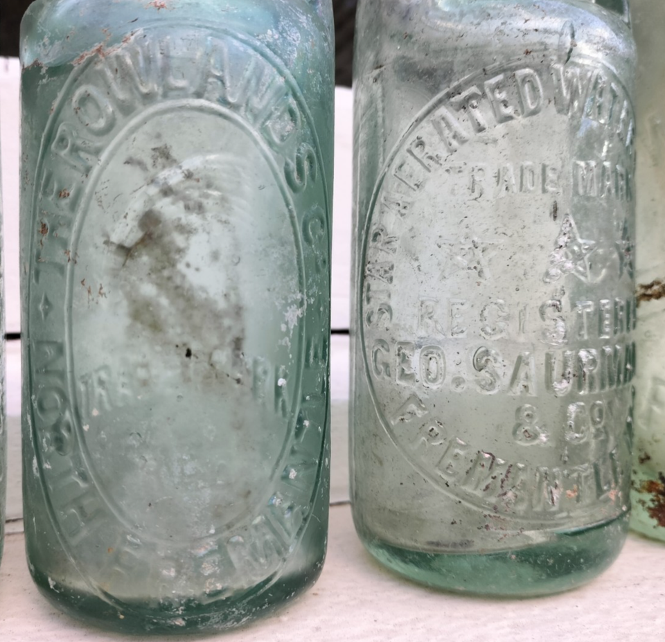 5 Scarce Fremantle Codd Marble Bottles Saurmann The Rowlands Co Charles ...