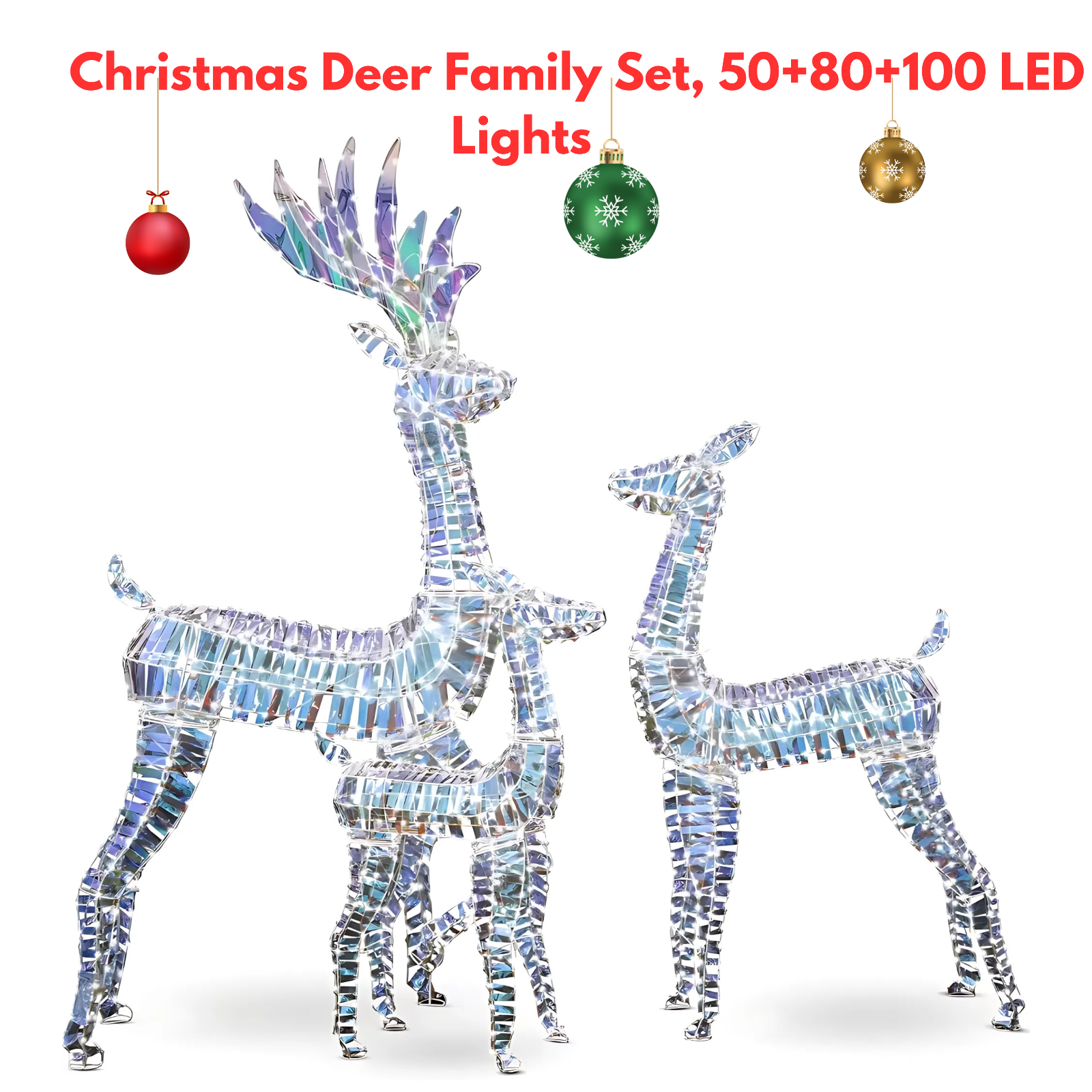 Christmas Lighted Reindeer Family Outdoor Yard Decoration Lighted Deer ...