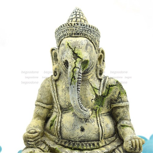 Fish Tank Ganesh Statue Ornament Ganesha Reptile Aquarium House ...