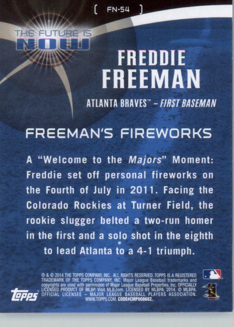 2014 Topps - The Future is Now #FN-54 Freddie Freeman for sale online ...