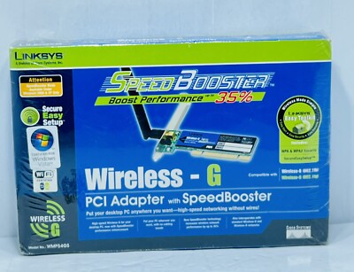 Y5-120- LINKSYS WMP54GS Speed Booster Wireless-G PCI Adapter 2.4 GHZ ...