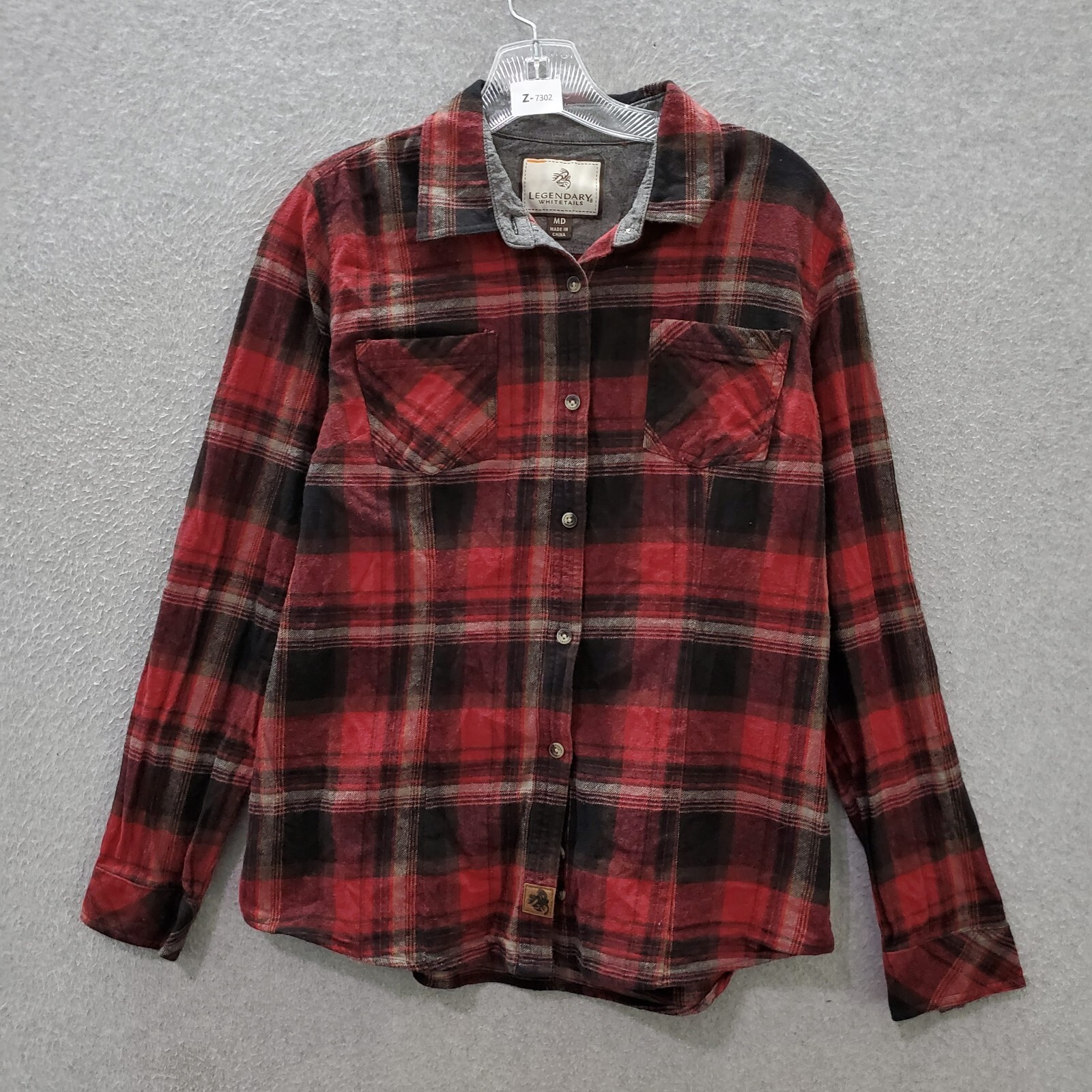 Legendary Whitetails Women Top Medium Red Plaid Flannel Button Up Long ...