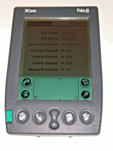 Classic 3Com Palm III Digital PDA with Stylus Made in USA Working ...