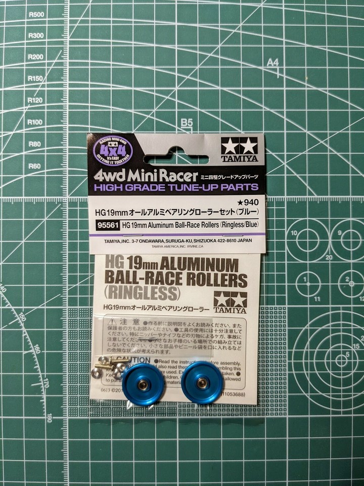 Tamiya MINI 4WD Upgrades HG 19mm ALUMINUM BALL-RACE ROLLERS RINGLESS ...