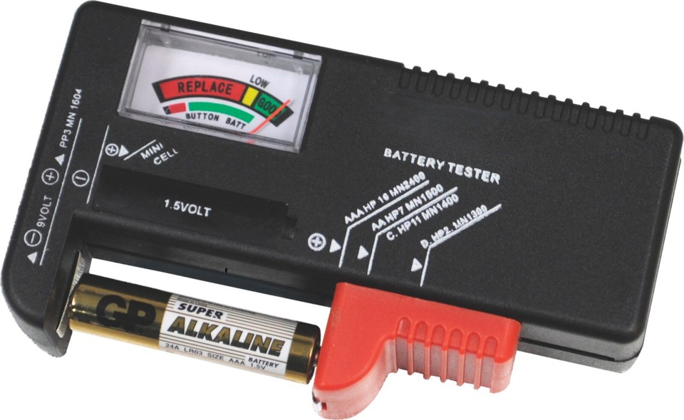 Battery Tester Checker Mercury Universal Tool Cell Power Volt AA, AAA ...