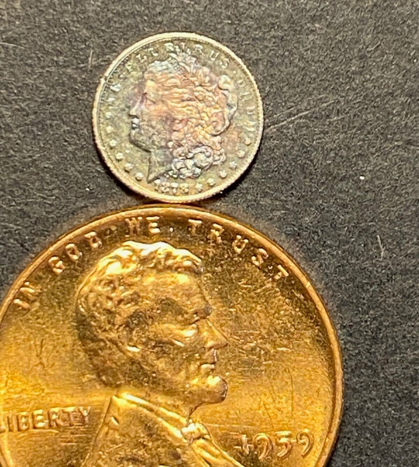 Worlds smallest Coin 1878 Morgan Dollar Natural toning smaller than ...
