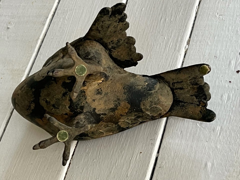 Vintage Asian Cast Iron Pigeon with Rustic Patina Statue | eBay