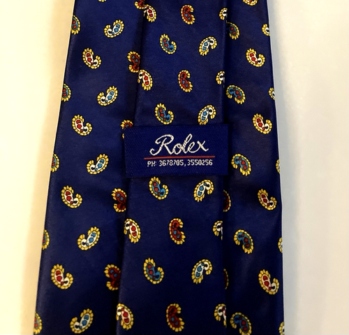Vintage Rolex Men’s Silk Tie Navy Blue Paisley | eBay