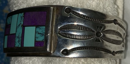 Vintage Ray Tracey Knifewing Segura Thick SS Inlaid Cuff FREE SHIPPING ...