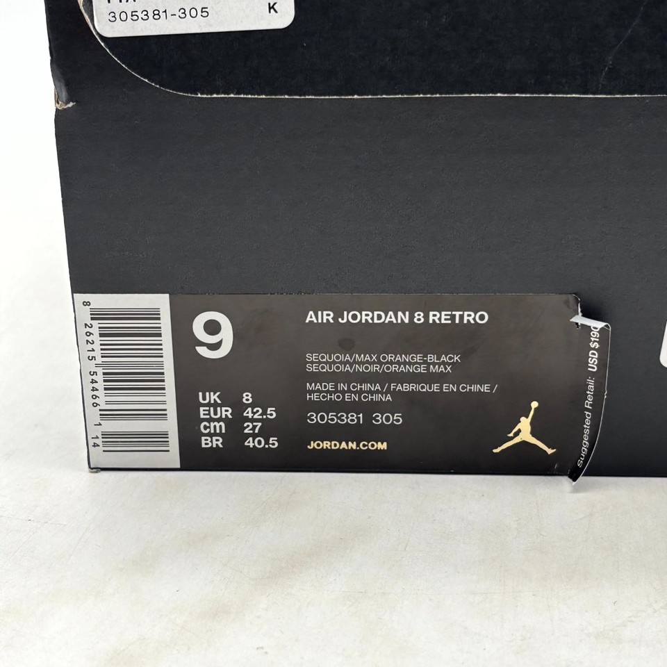 Air Jordan 8 Retro Take Flight Undefeated Athletic Shoes Size 9 Men's ...