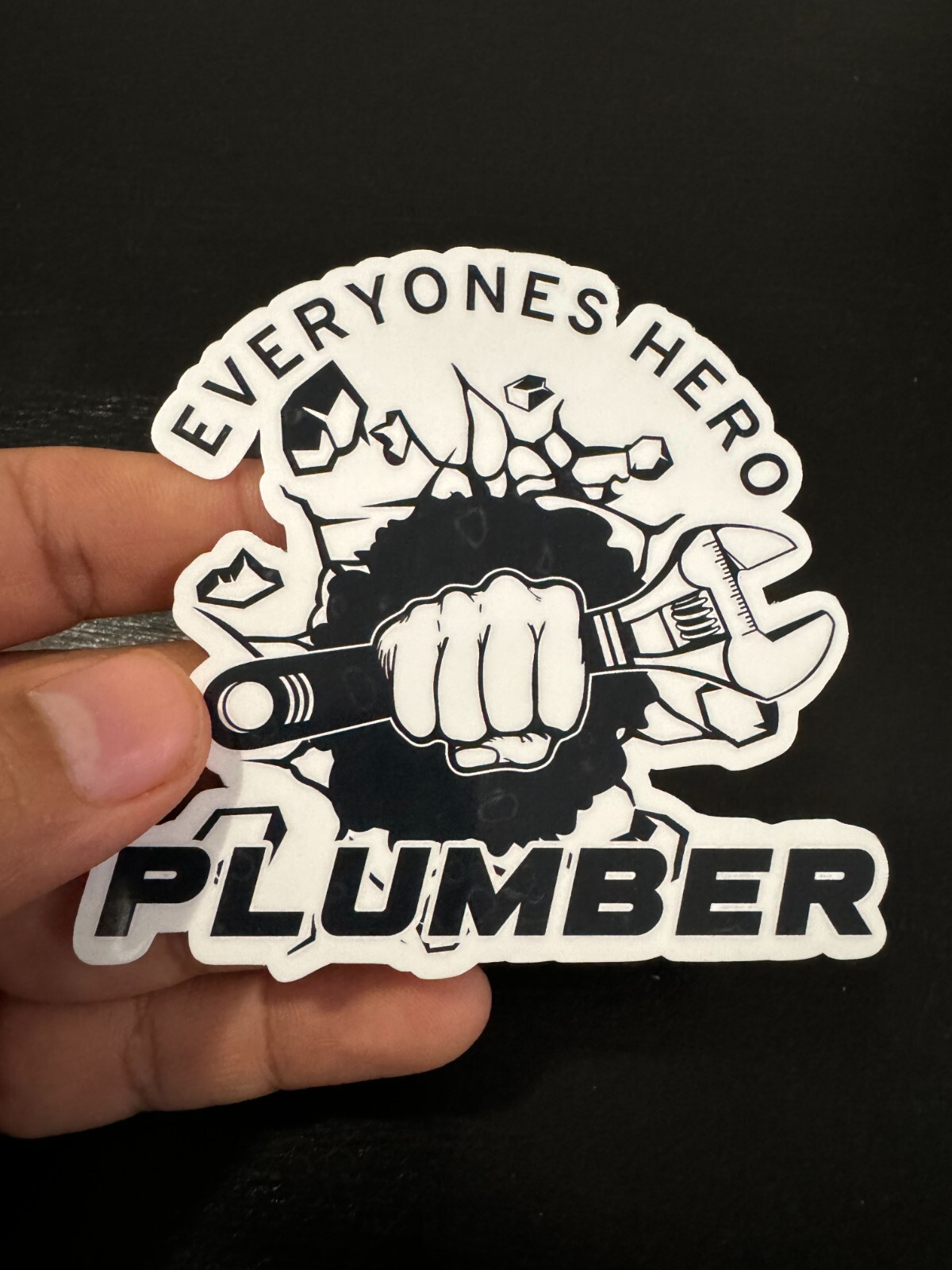 Everyones Hero Plumber Sticker 3.5 inch Toolbox decal waterproof vinyl ...