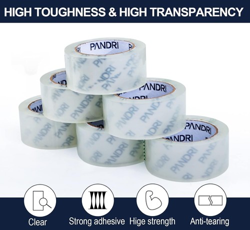 PANDRI Packing Tape, Heavy Duty Clear Tape, 2 inches Wide, 65 YARDS ...
