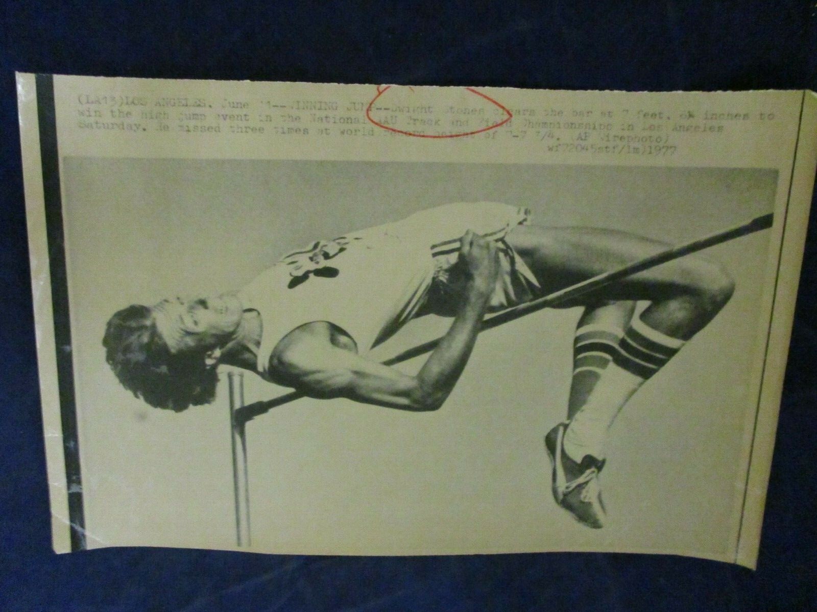 1977 Dwight Stones High Jump National AAU Track & Field LA Wire Press ...