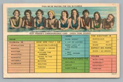 Beautiful Bathing Girls "Waiting for You in Florida" Busy Person's ...