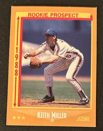 1988 Score Keith Miller Baseball Rookie Card (RC) #639 Mets 2B VG O/C ...