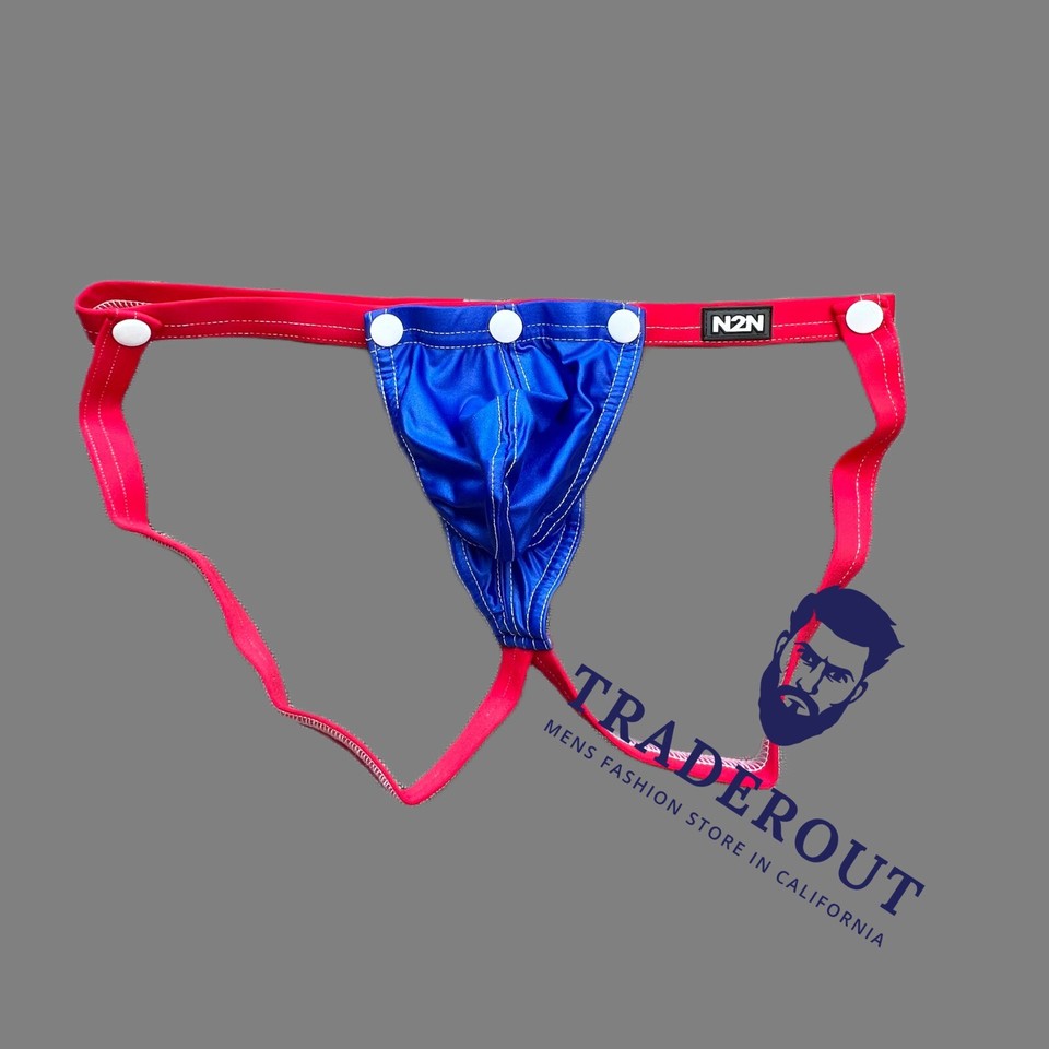N2N Bodywear Men Blue Red Titan swim gym jock jockstrap underwear size ...