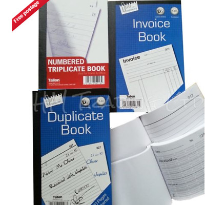 A5 Full/Half Size Invoice Duplicate Book Pad Page Numbered Carbon Copy ...