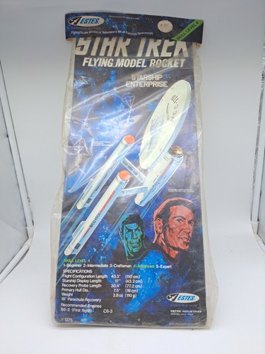 Vintage 1975 Estes Star Trek Starship Enterprise Flying Model Rocket ...