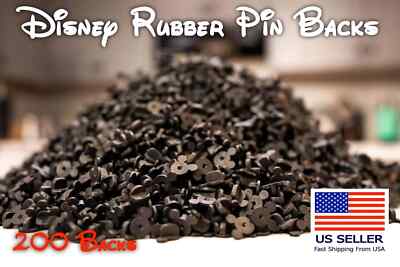 DISNEY'S RUBBER PIN BACKS PACK OF 200 MICKEY MOUSE BACKS PIN BACKS ...