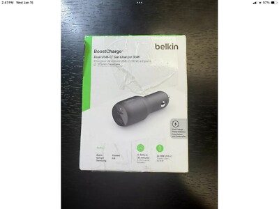 Belkin BoostCharge 24W Dual USB-A Car Charger Fast Charge LED ...