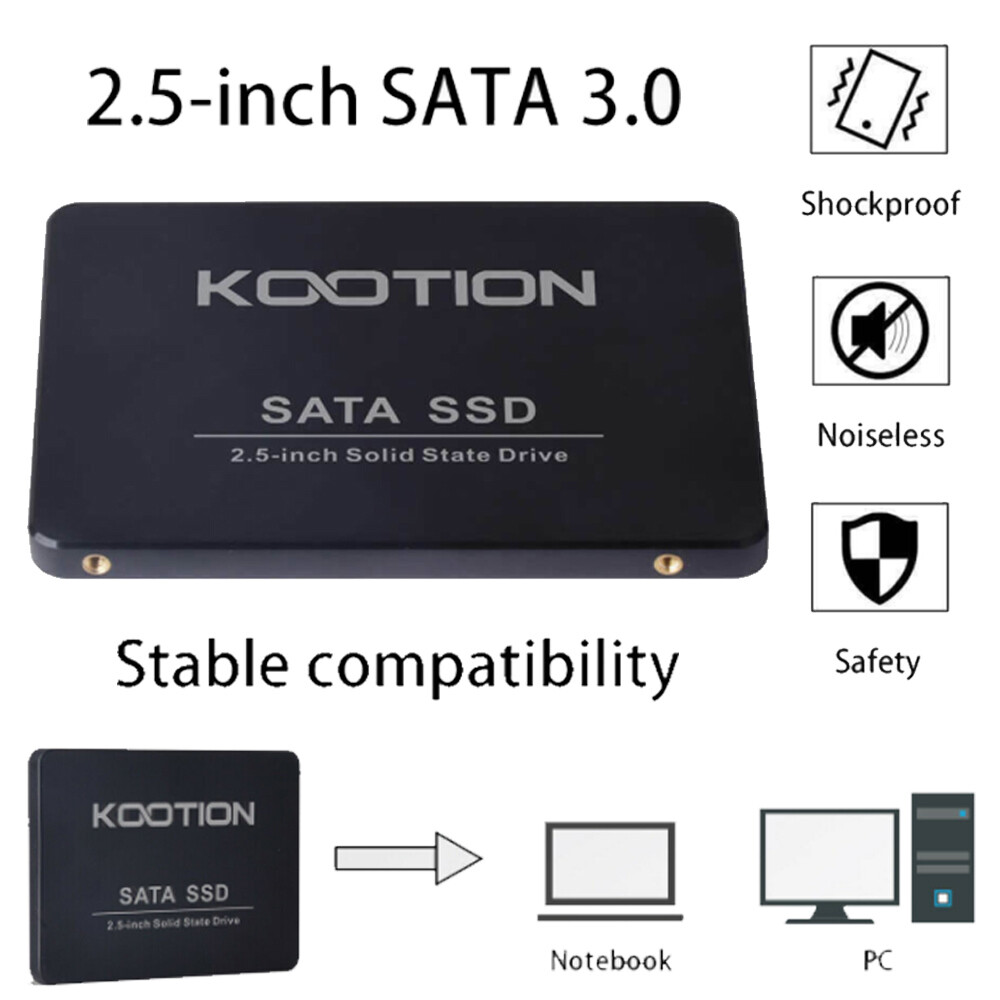 Kootion Internal SSD 120/250/500GB SATA SSD 2.5 inch Solid State Drive ...