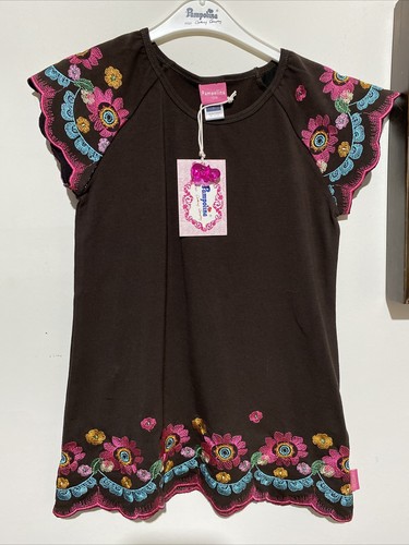 Pampolina Girls Dress Size 7 Colorful Embroidery NWT $48 Retail | eBay