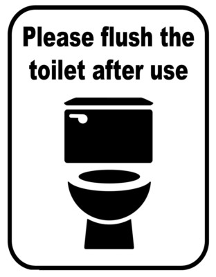 Please flush toilet after Use Decal Sign Sticker Notice Business WC ...