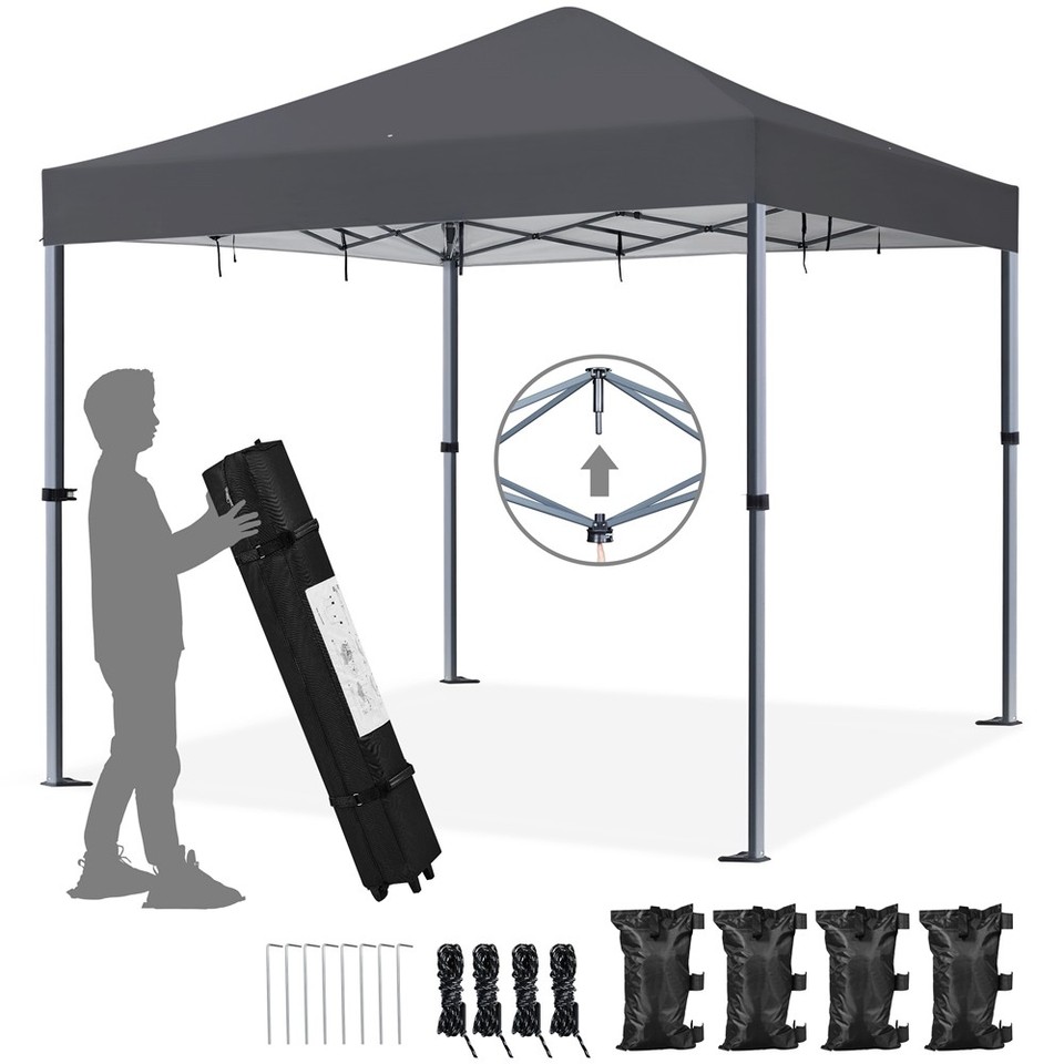 6.6/8/10/12/20ft Pop up Canopy Tent with One-Push-To-Lock Setup ...