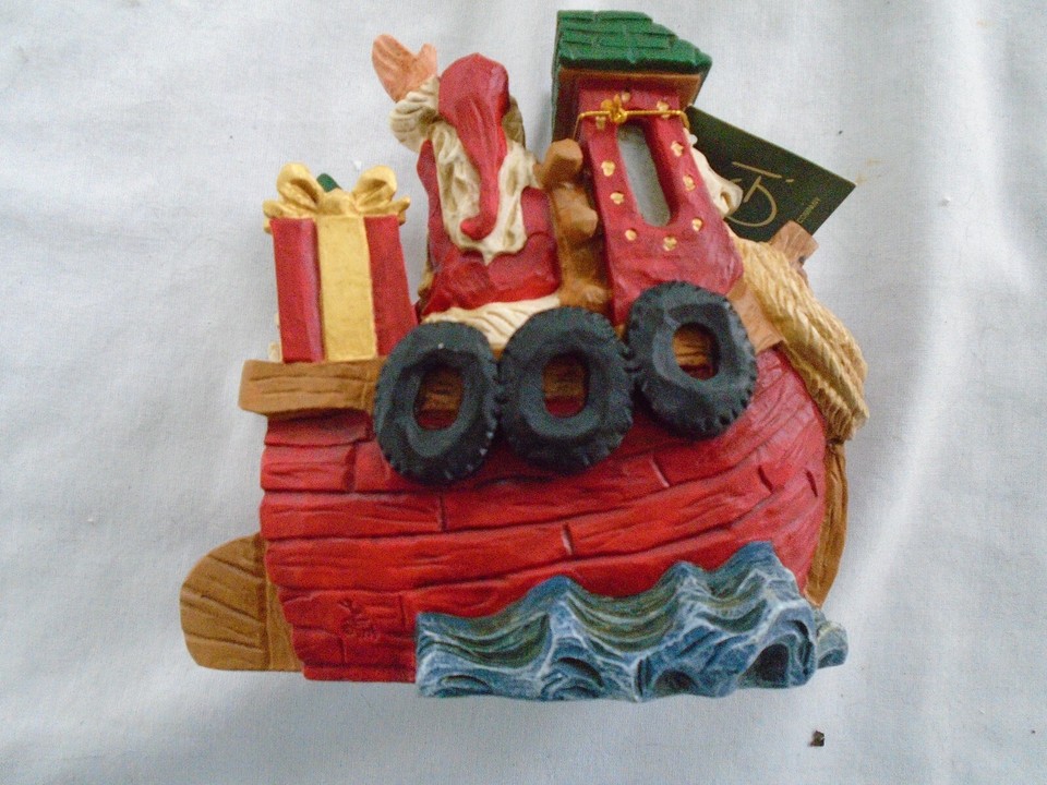 The David Frykman Portfolio Christmas Collection Figurine Santa On Boat ...