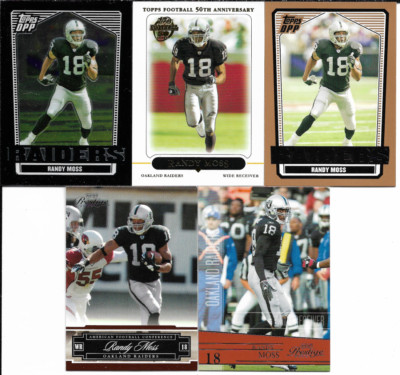 Randy Moss 5 Card Lot with Topps Draft Picks & Prospects Chrome Black ...