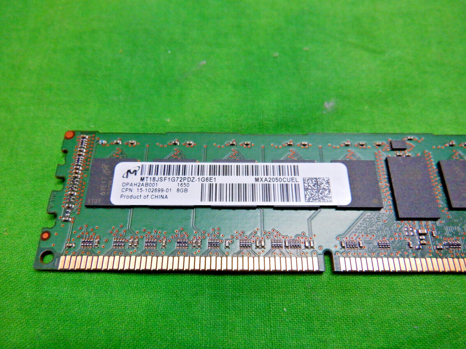 Micron 8GB 2Rx8 PC3-12800R ECC Reg MT18JSF1G72PDZ-1G6E1 8x8GB kit 64GB ...