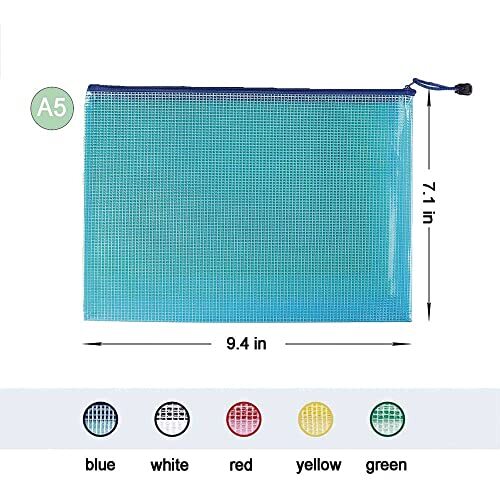 10 Pcs Mesh Zip File Bags Waterproof Tear-Resistant Plastic Document ...