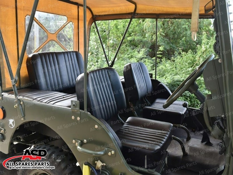 CANVAS SOFT TOP FOR JEEP WILLYS CJ2A CJ3A 1947-1953 OD Green Black ...