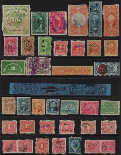 Old Original Collection 38 Different United States Stamps Revenue Very ...
